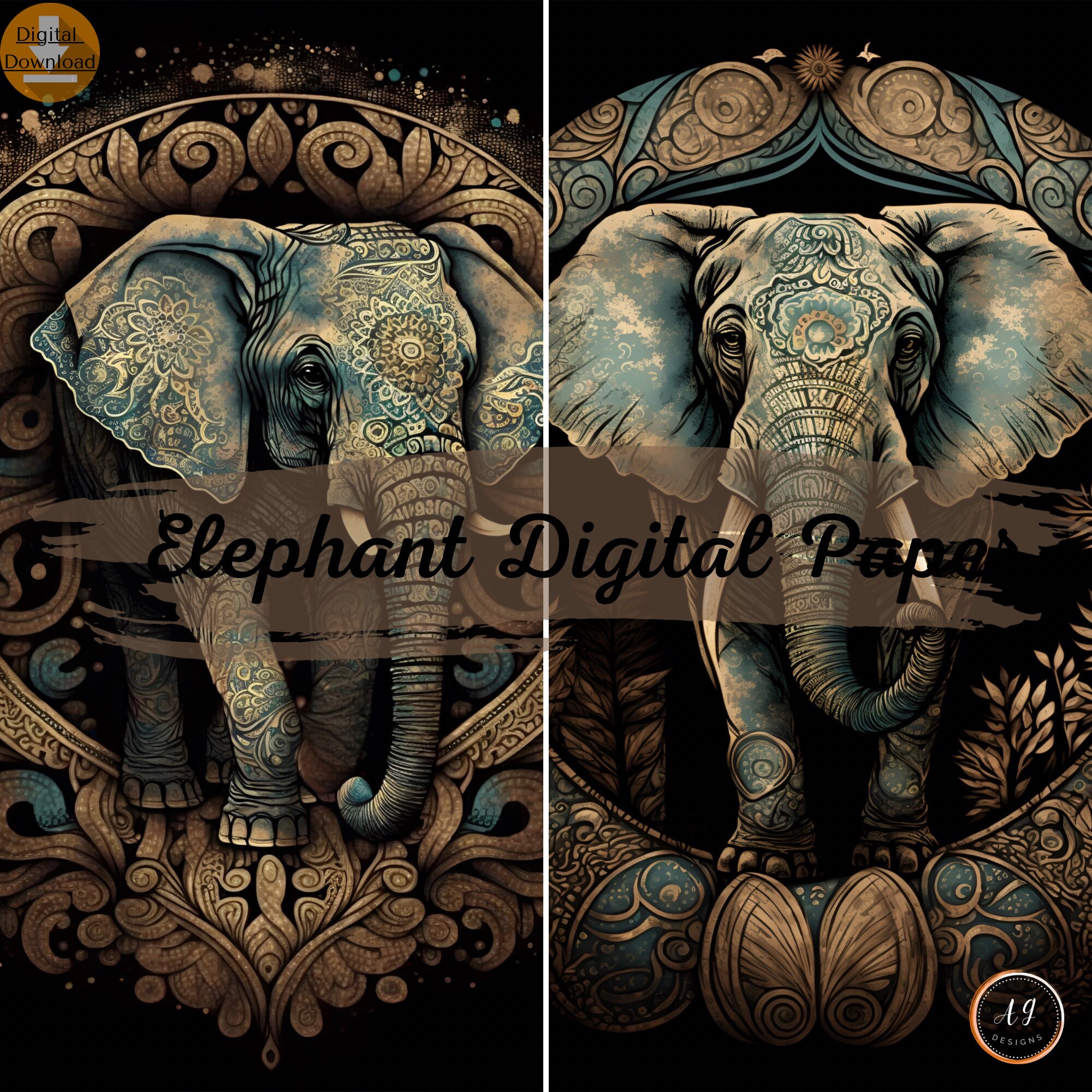 8 Elephant Wallpaper, Elephant Mandala, Elephant Paper, Elephant Art ...
