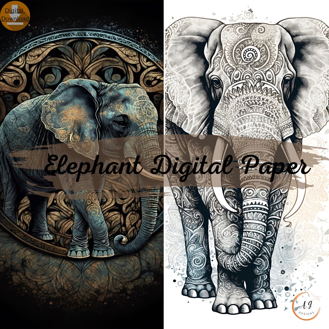 8 Elephant Wallpaper, Elephant Mandala, Elephant Paper, Elephant Art ...