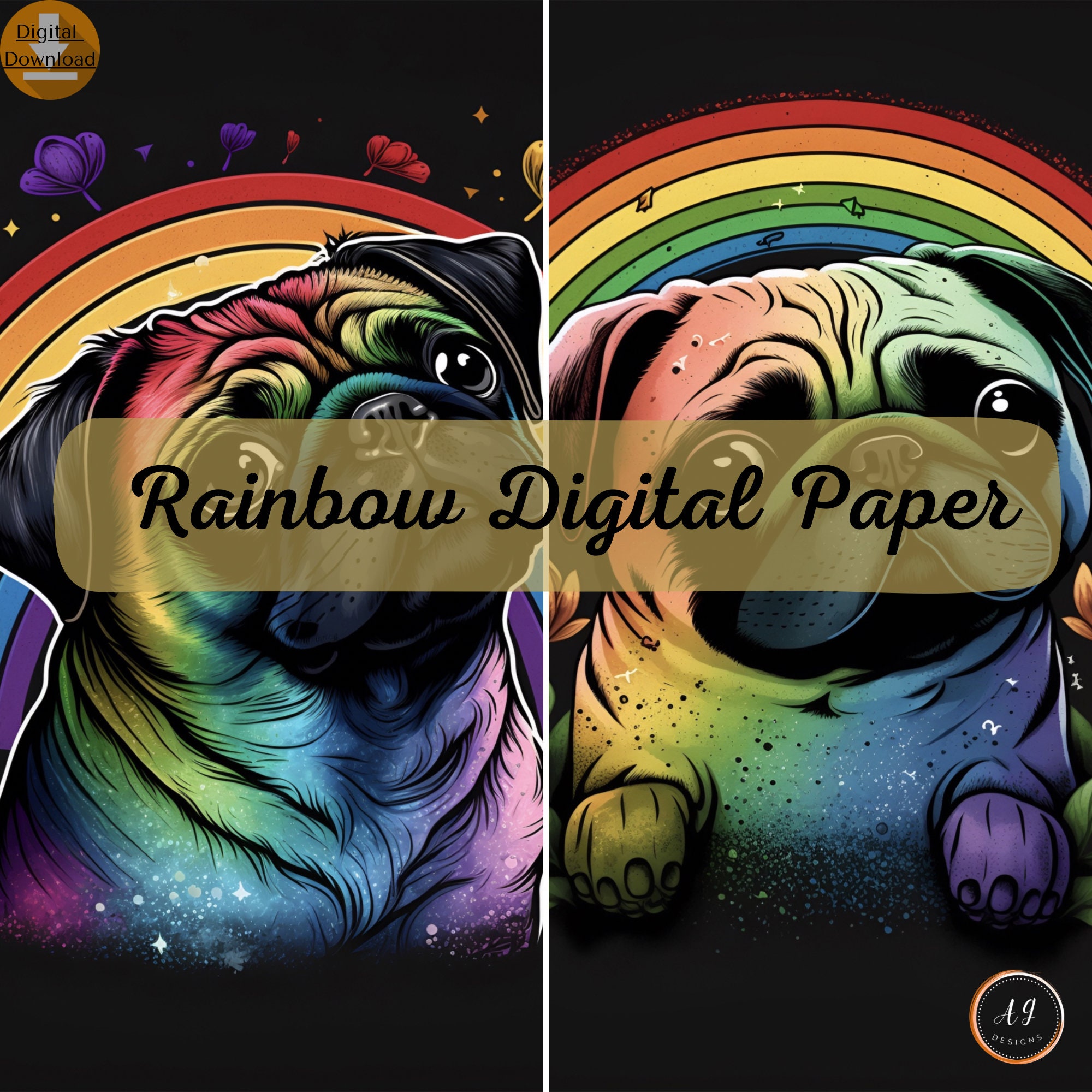 8 LGBTQ Digital Paper, LGBT Pride, Pride Month, Pride Flag, Rainbow ...