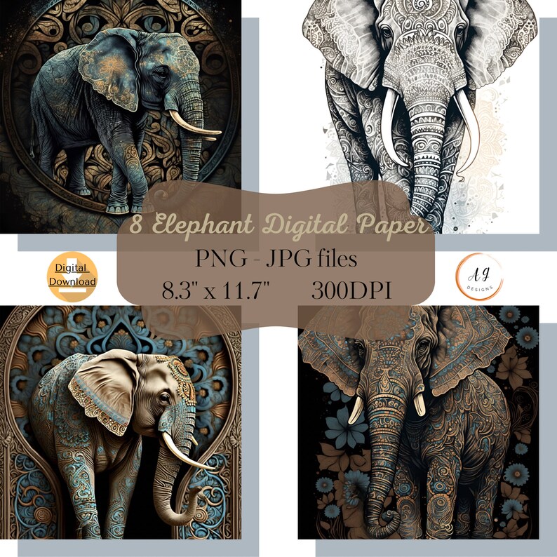8 Elephant Wallpaper, Elephant Mandala, Elephant Paper, Elephant Art ...