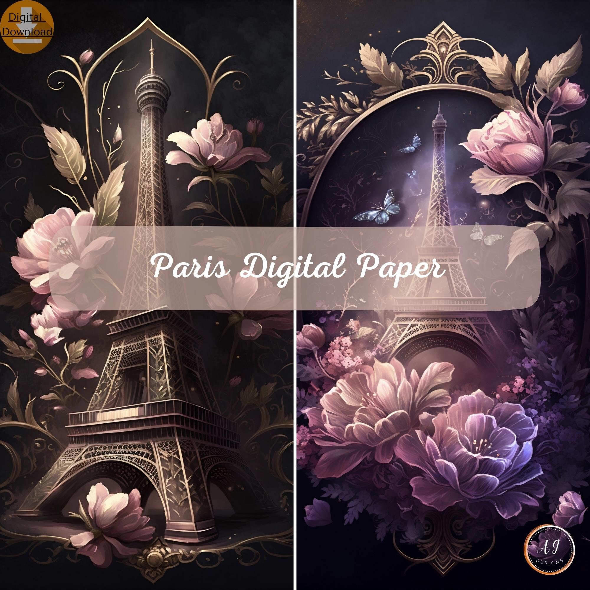 8 Eiffel Tower Wallpaper, Parisian, Paris Digital Paper, Paris ...