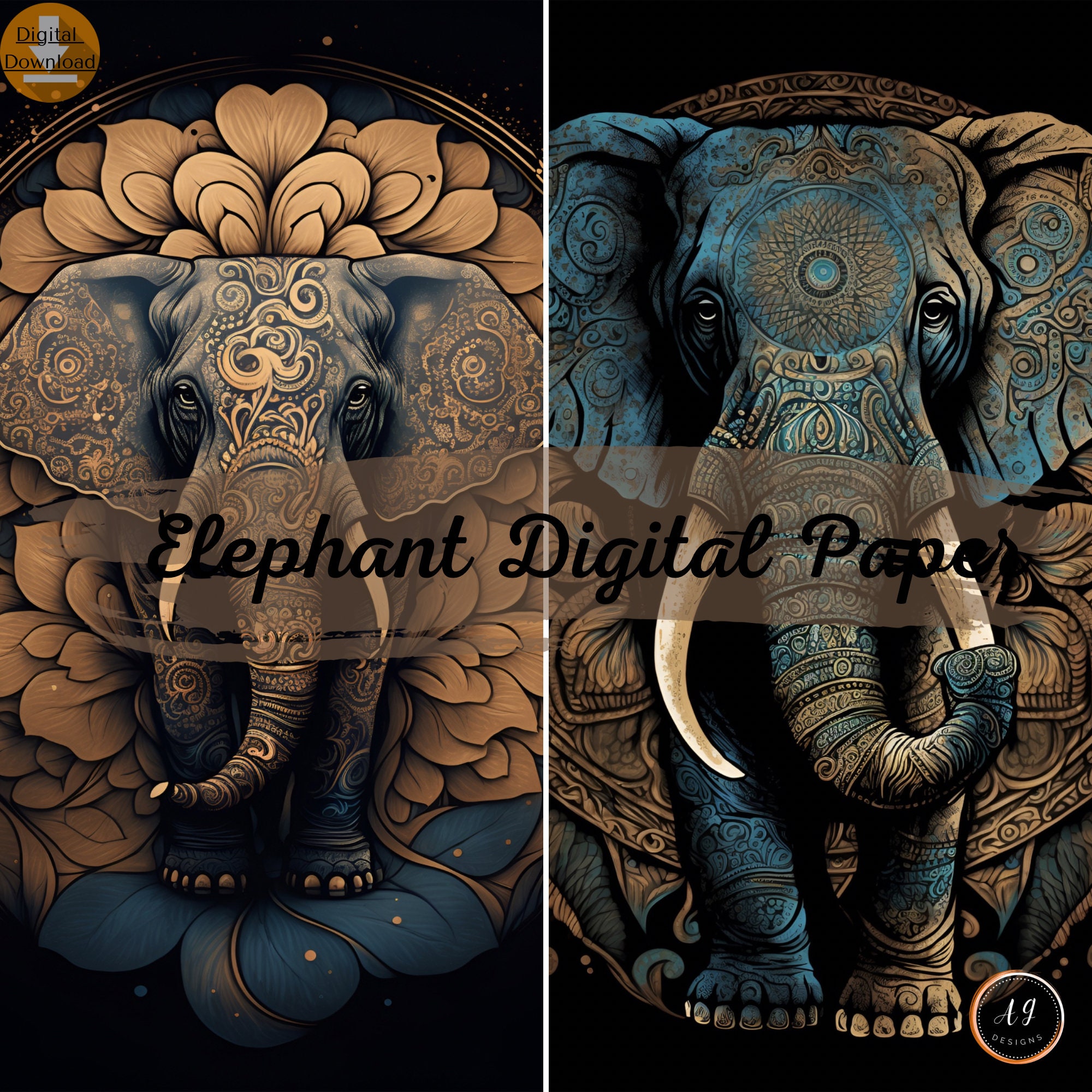8 Elephant Wallpaper, Elephant Mandala, Elephant Paper, Elephant Art ...