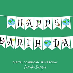 Earth Day Banner, Earth Day Sign Printable, Earth Day Classroom, School ...