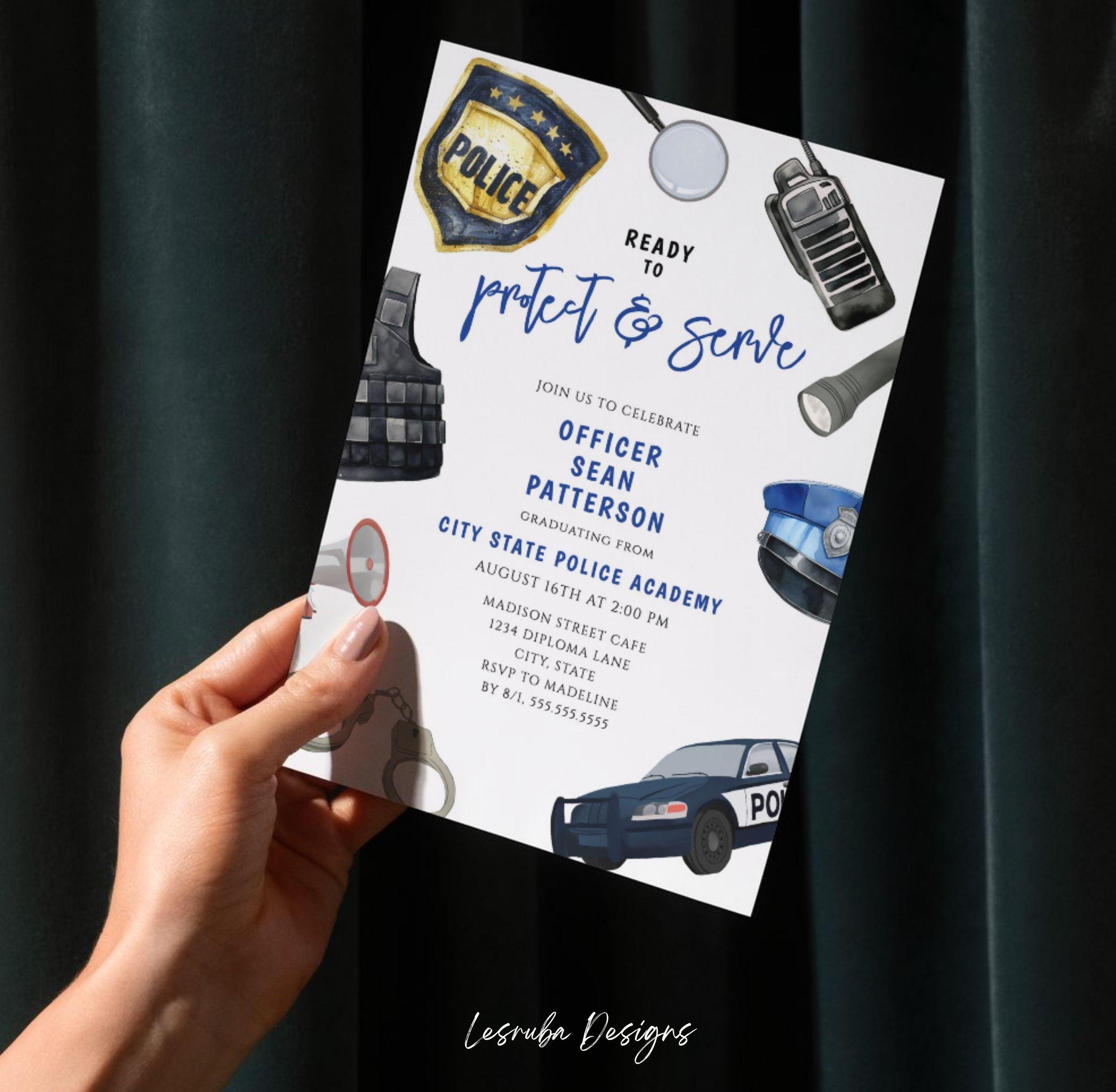 Police Graduation Party Invitation, Police Officer Graduation ...