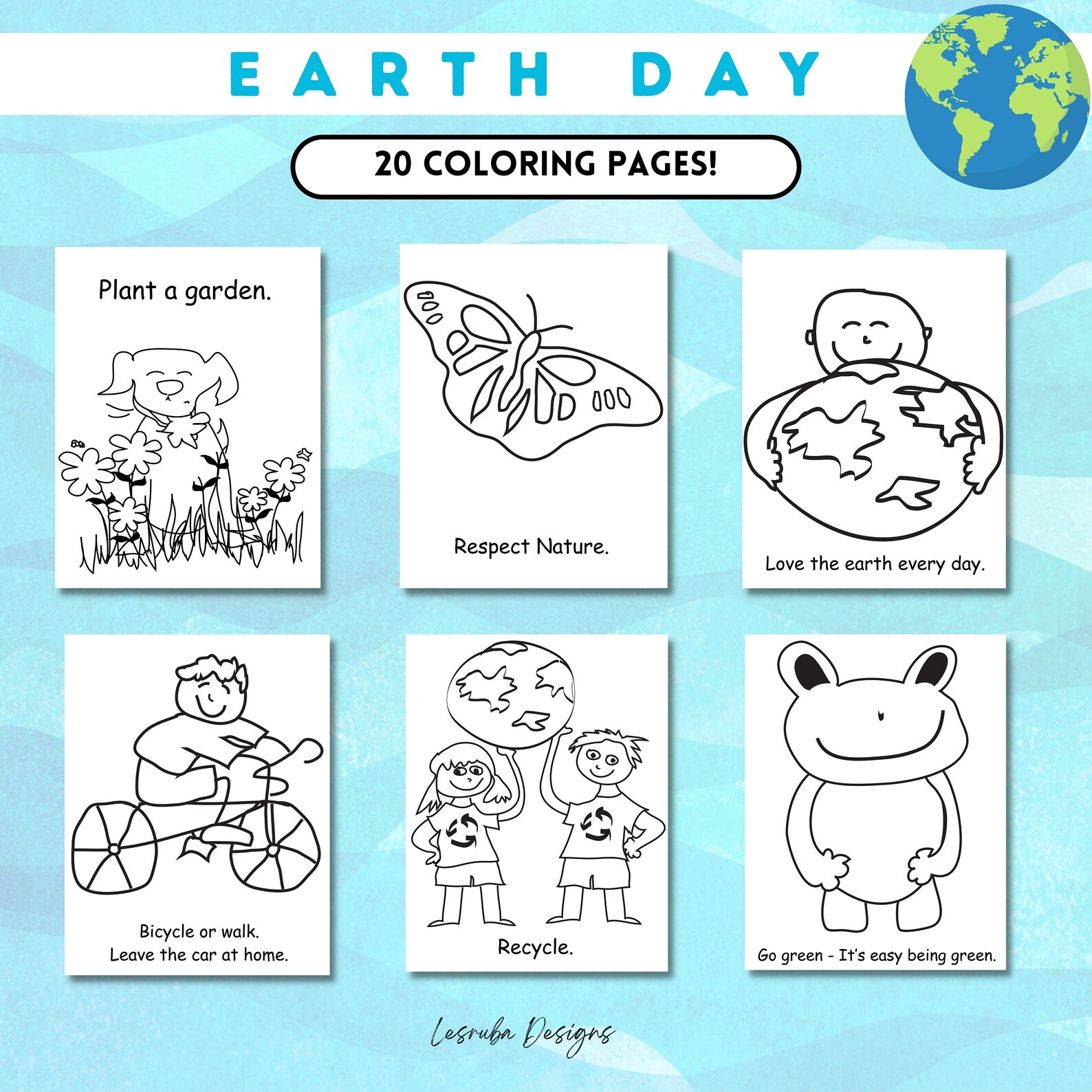 Earth Day Coloring Pages, Kids Earth Day Color Sheets, Earth Day ...