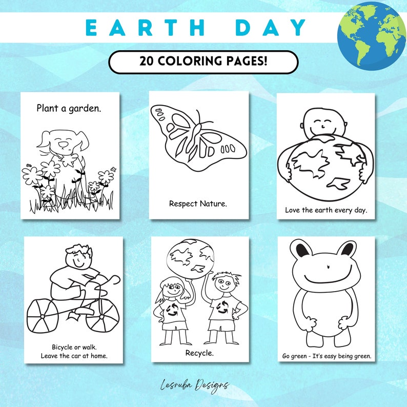 Earth Day Coloring Pages, Kids Earth Day Color Sheets, Earth Day ...