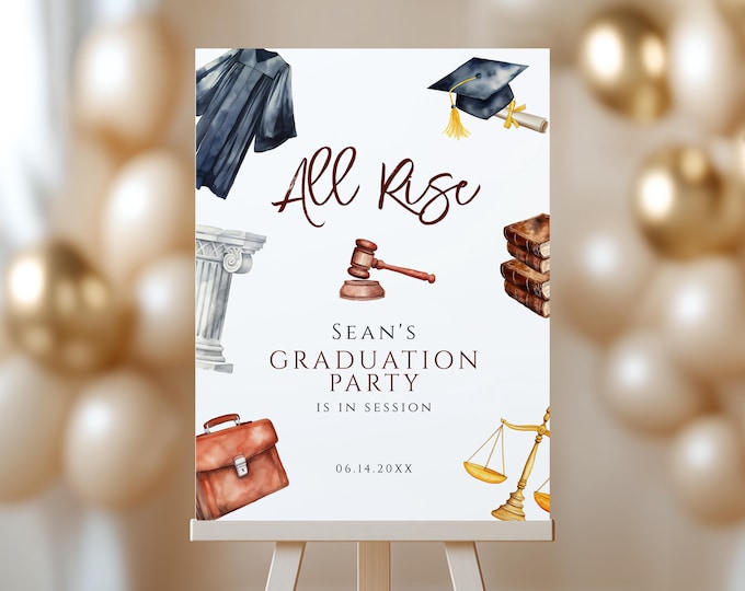 Law School Graduation Welcome Sign, Editable Law School Graduation ...