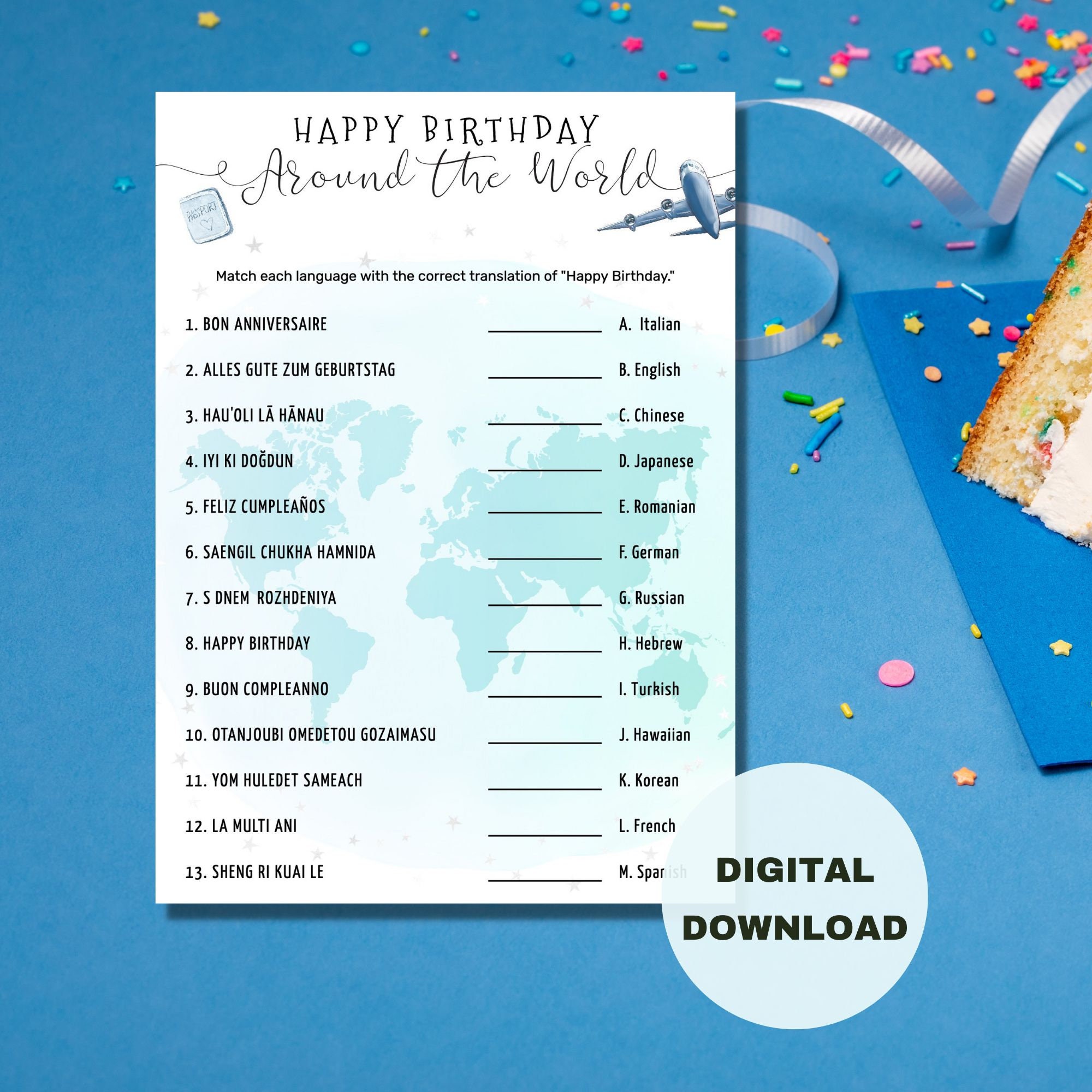First Birthday Happy Birthday Around the World Happy Birthday Game ...