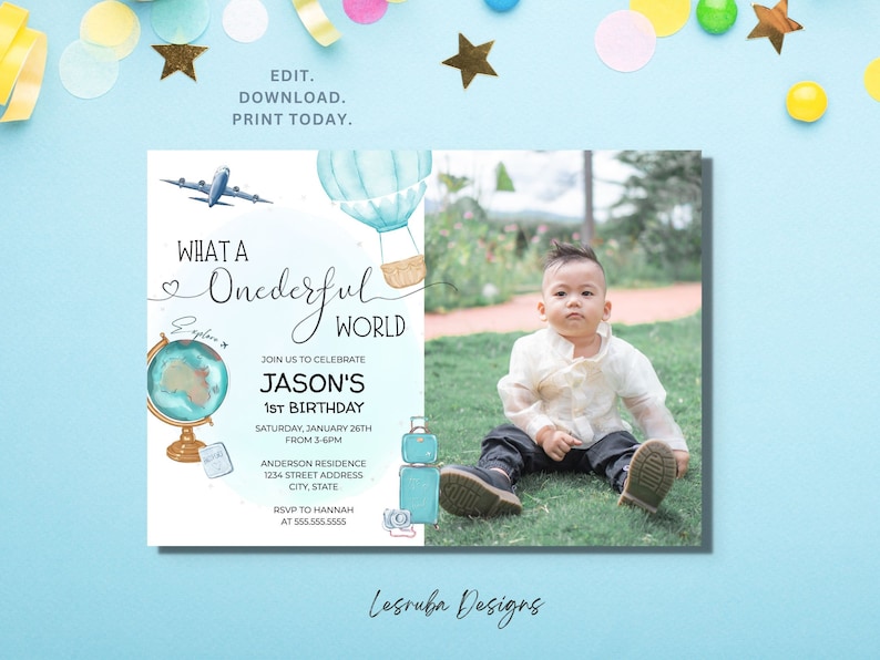 Onederful 1st Birthday Photo Invitation ONE Derful First - Etsy