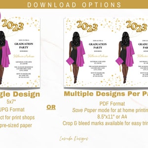 Graduation Invitation, Girl Female Graduation Party Invitation, College ...