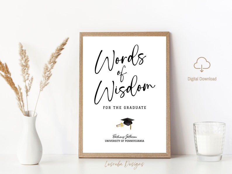 Graduation Advice Card Template Words of Wisdom for Grads Graduation ...