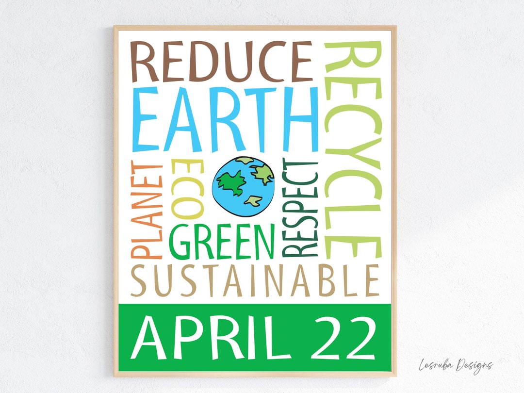Earth Day Poster, Earth Day Printable Wall Art, Earth Day School ...
