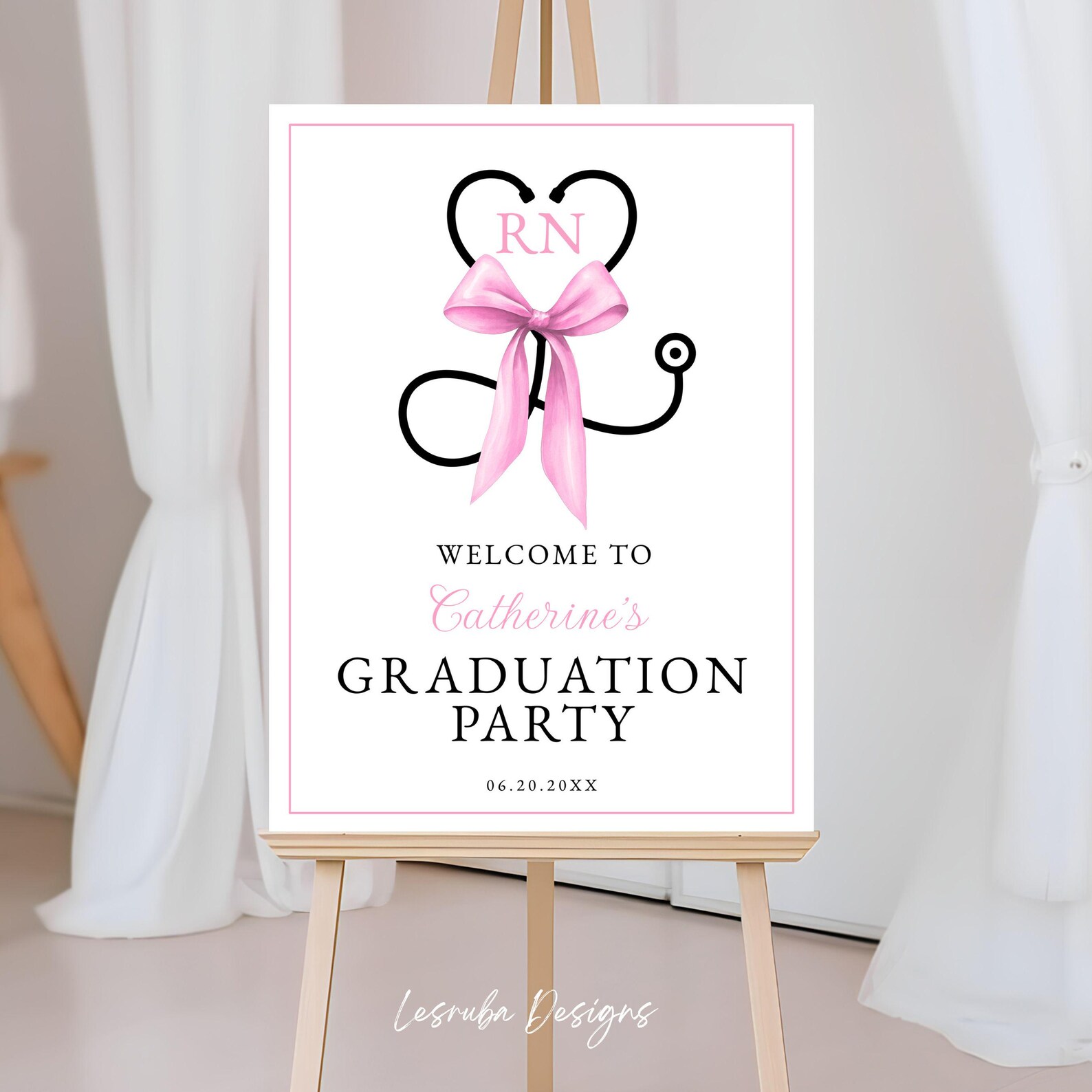 RN Nursing School Graduation Welcome Sign, Registered Nurse Grad Party ...