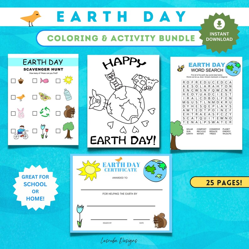 Earth Day Coloring Pages, Kids Earth Day Color Sheets, Earth Day ...