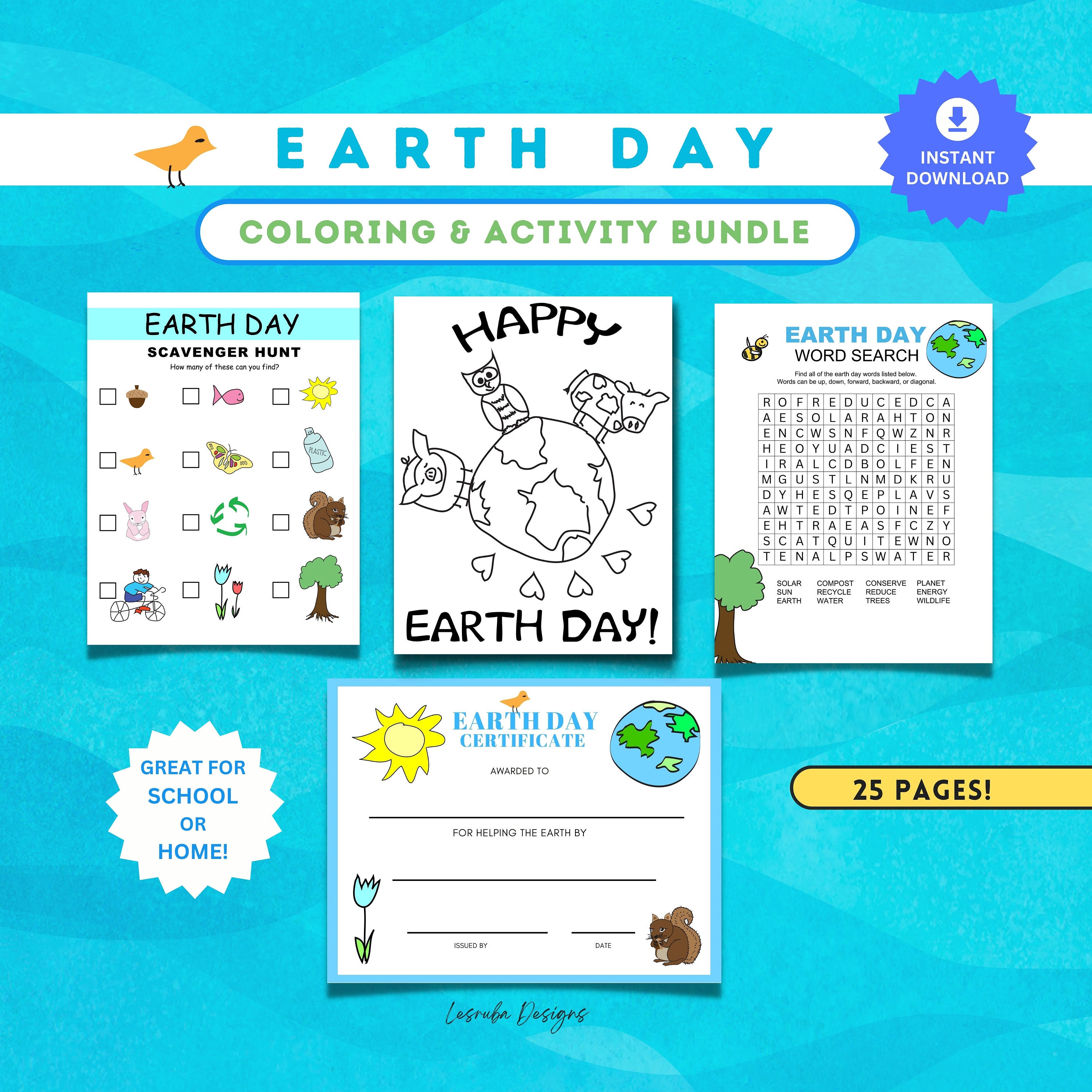 Earth Day Coloring Pages, Kids Earth Day Color Sheets, Earth Day ...