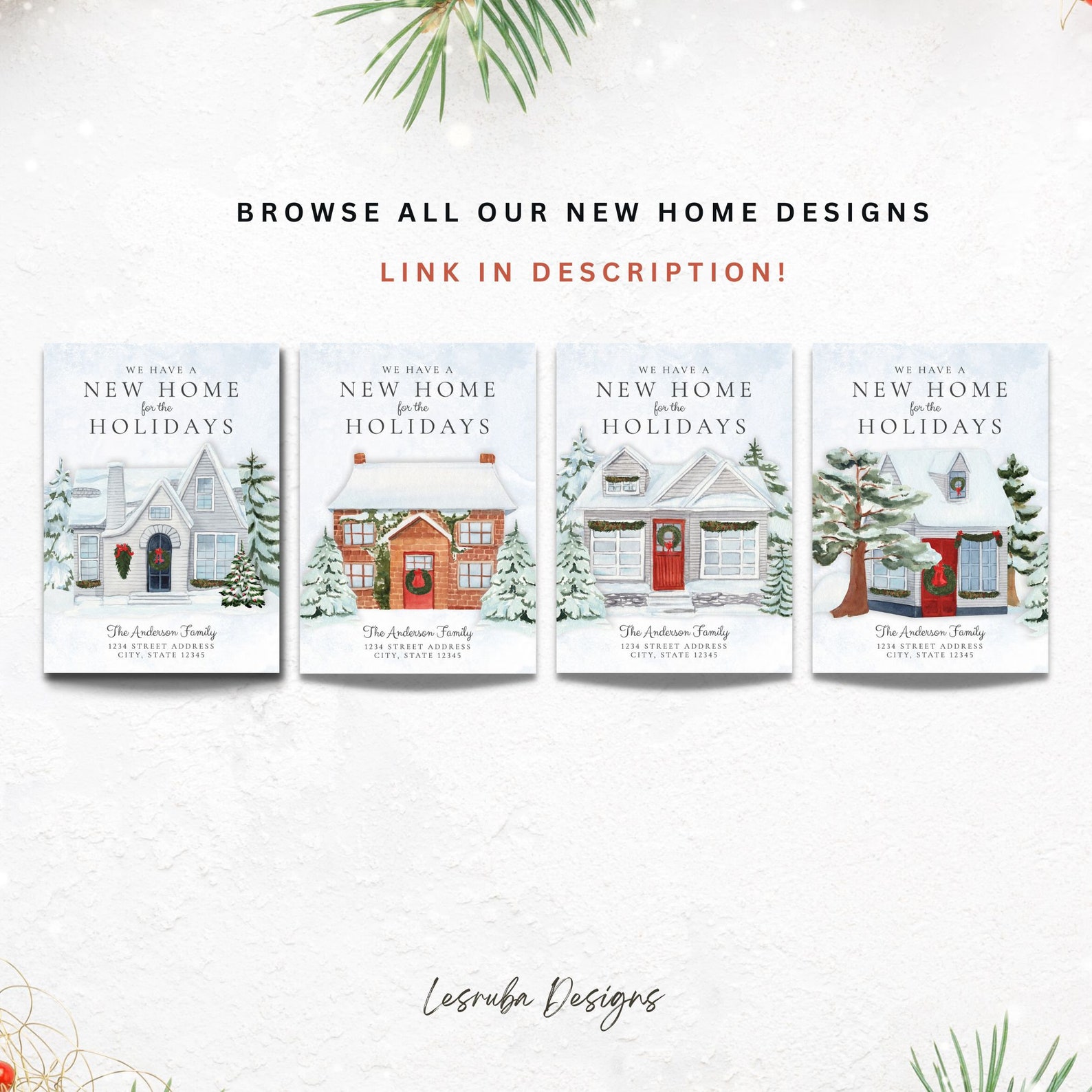 Editable Moving Announcement Christmas Card, We've Moved Holiday Card ...