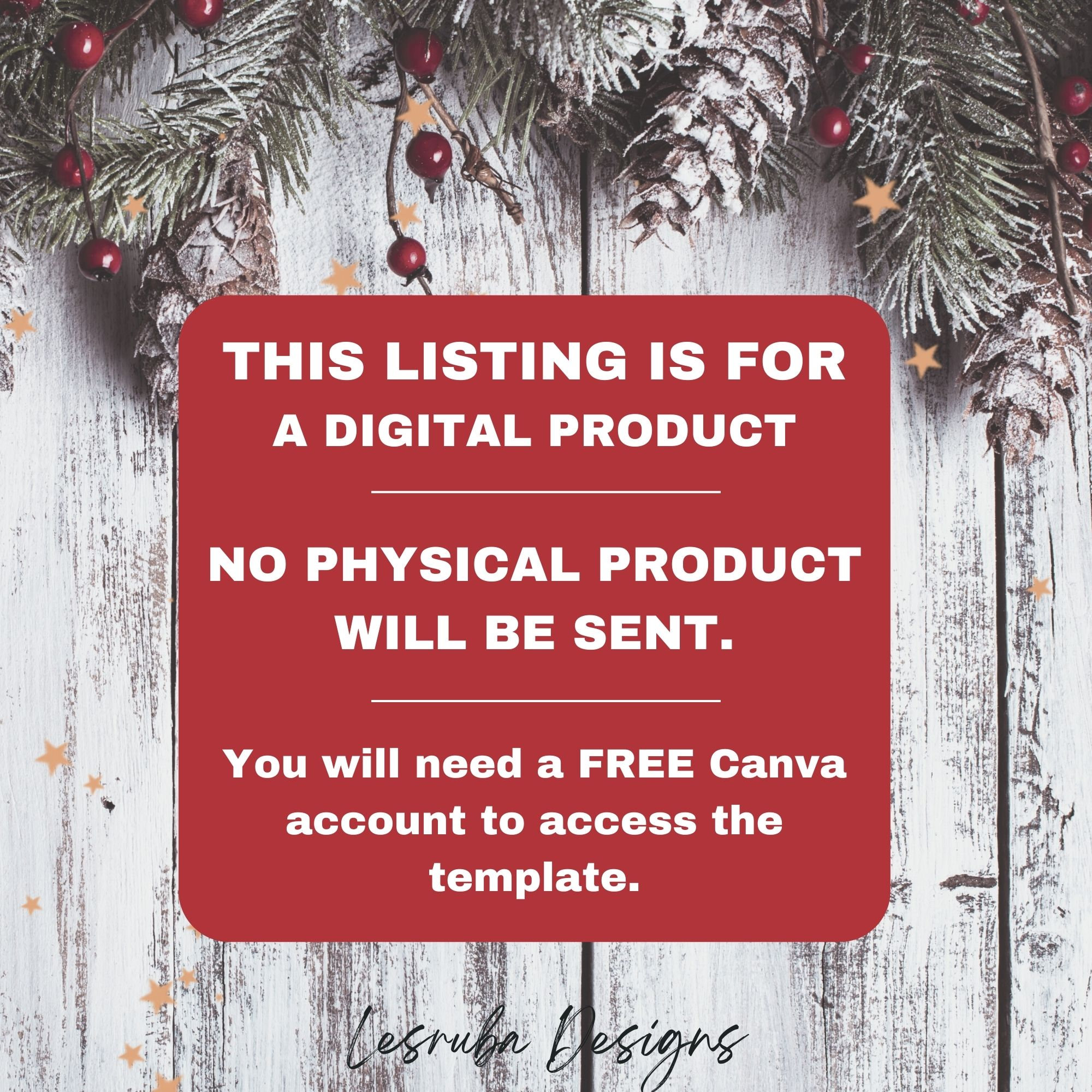 EDITABLE Holiday Party Invitation Template Canva Rustic Plaid - Etsy