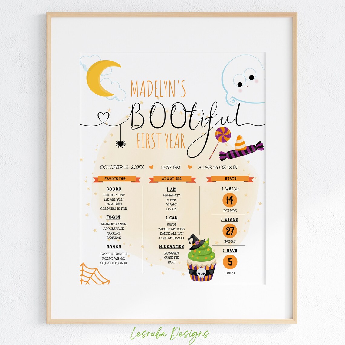 Halloween Baby Milestone Sign, Spooky One Milestone Poster, First Year ...
