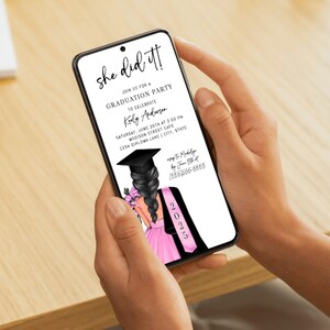 She Did It Graduation Party Invitation, Editable Template Graduation ...