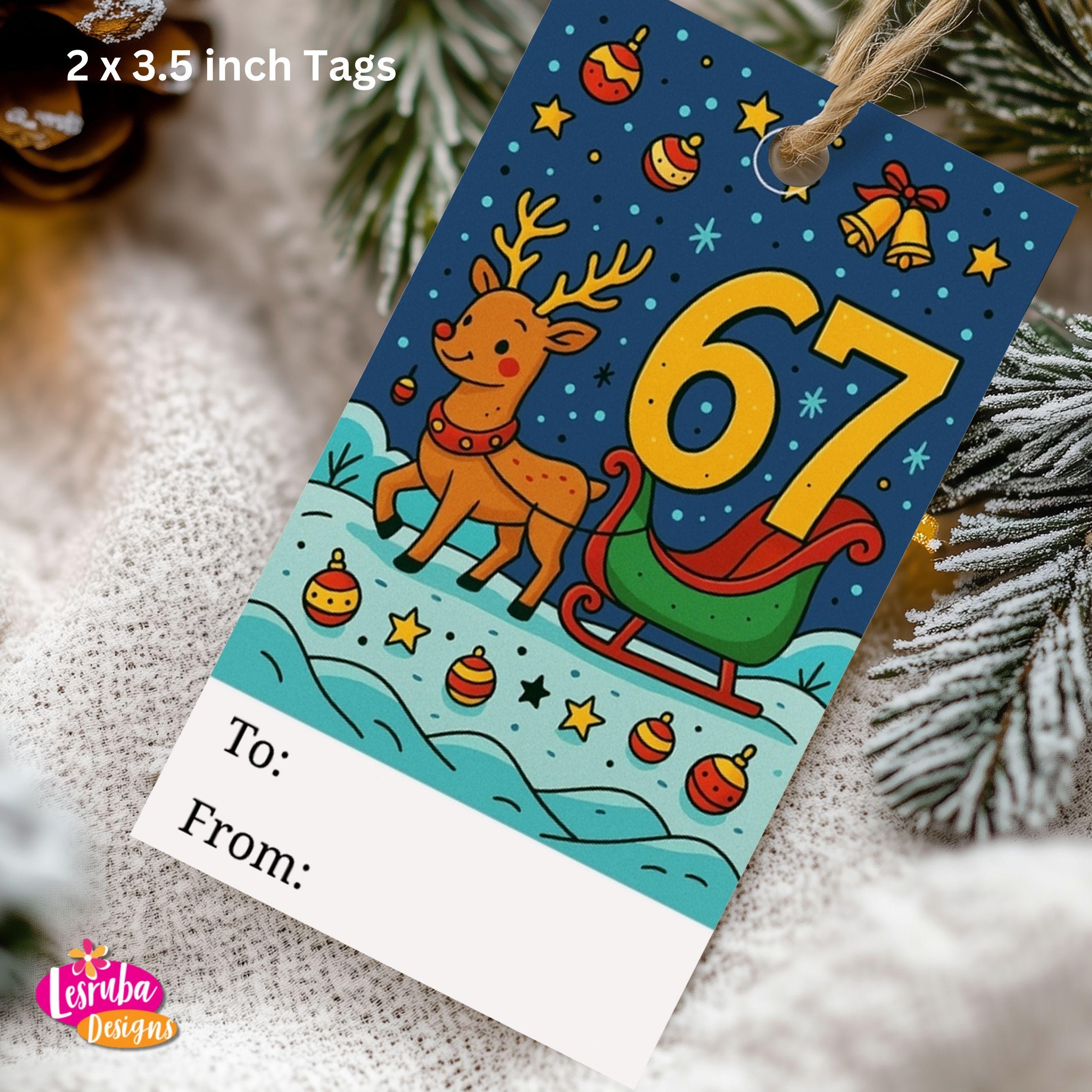 6 7 Holiday Gift Tags, Student Classroom Christmas 6-7 Favor Tags ...