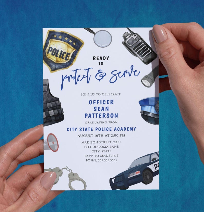Police Graduation Party Invitation, Police Officer Graduation ...