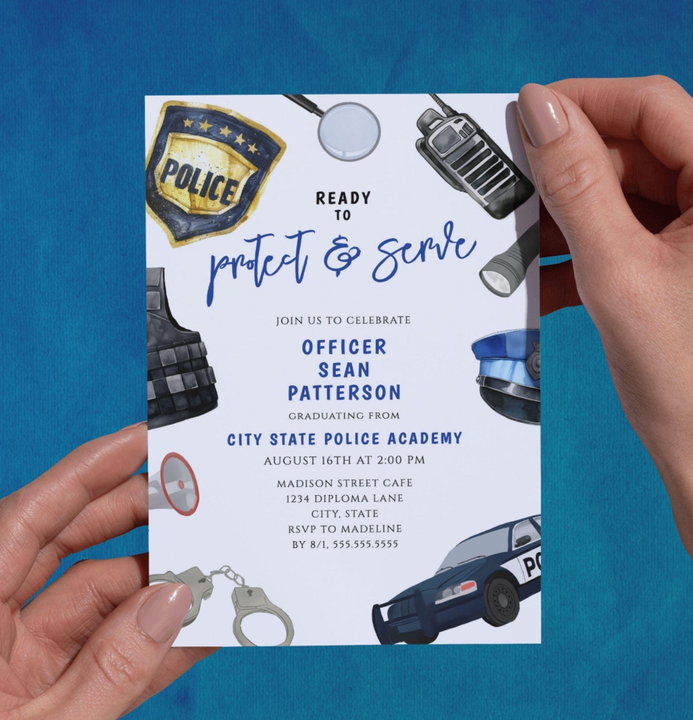 Police Graduation Party Invitation, Police Officer Graduation ...