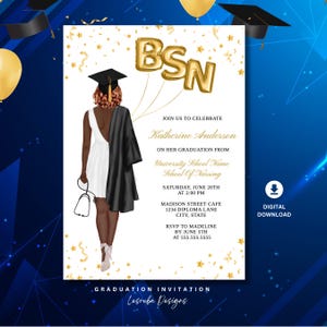 Nurse Graduation Invitation, BSN Nurse Invitation, Nursing School ...