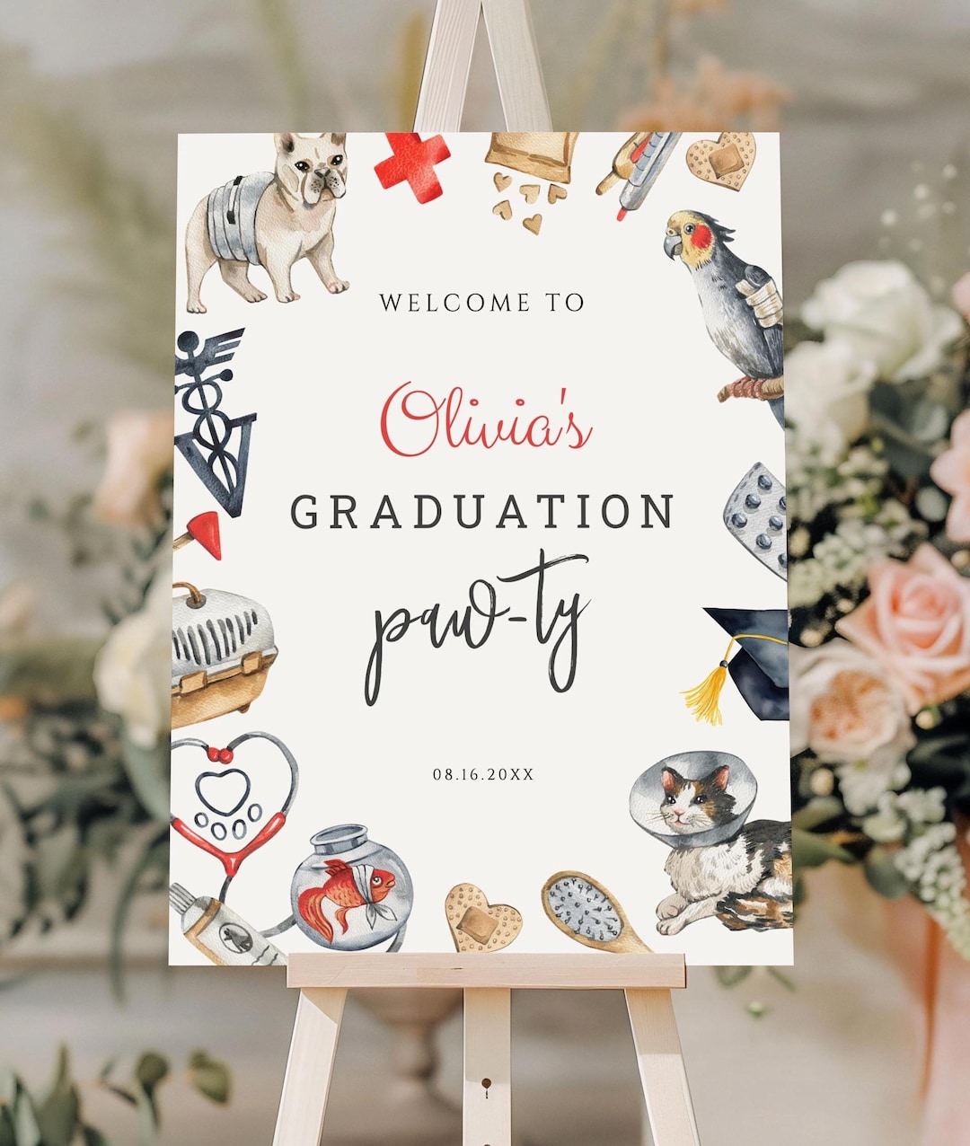 Veterinarian Graduation Party Welcome Sign, DVM Veterinary School Grad ...
