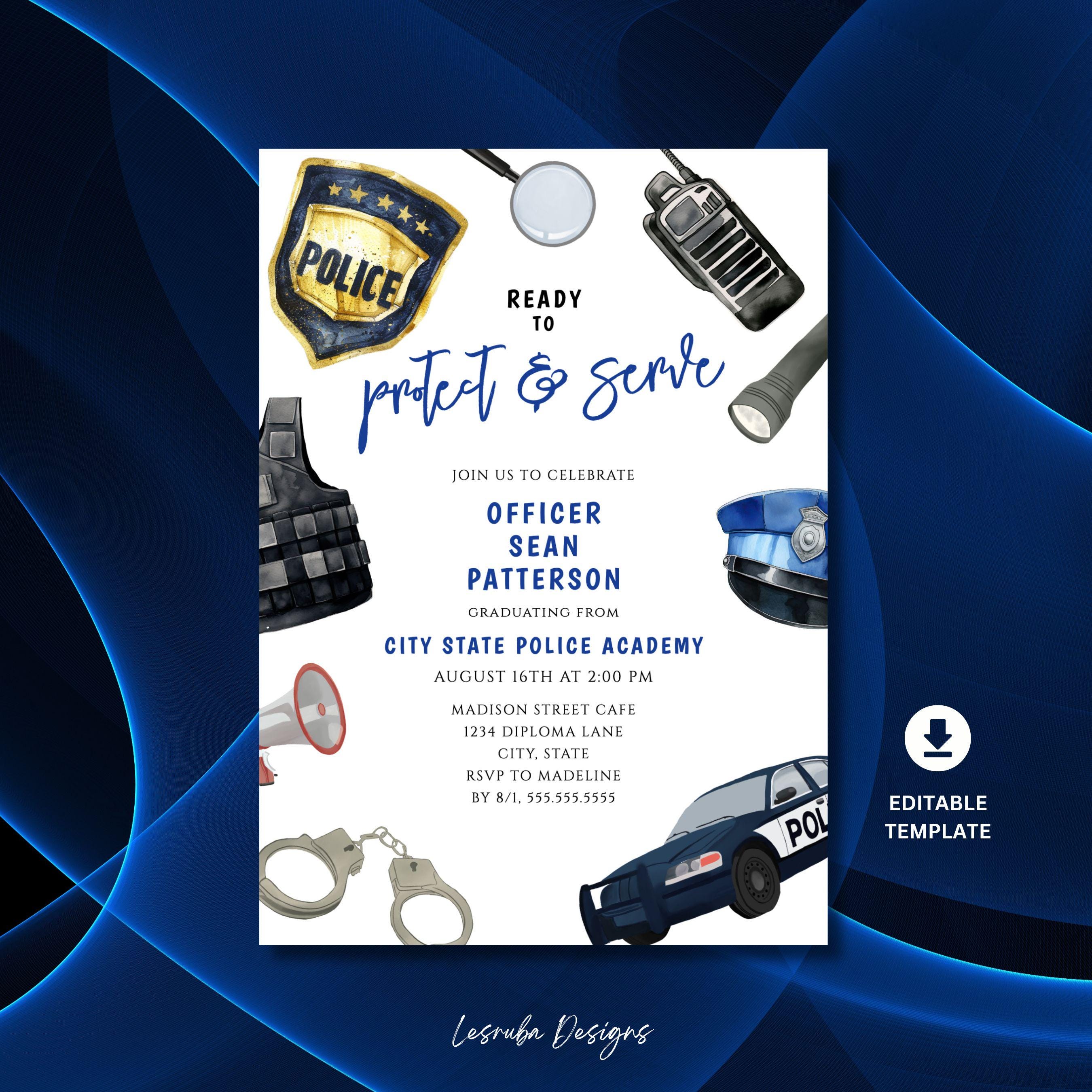 Police Graduation Party Invitation, Police Officer Graduation ...