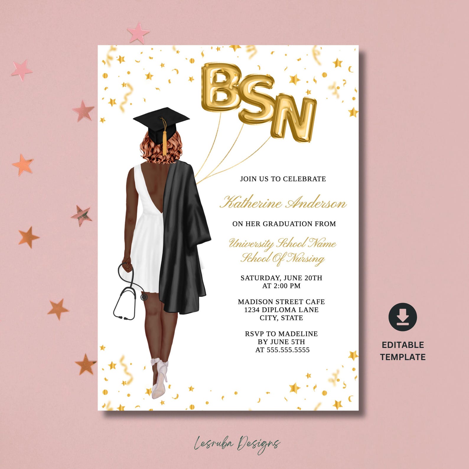 Nurse Graduation Invitation, BSN Nurse Invitation, Nursing School ...