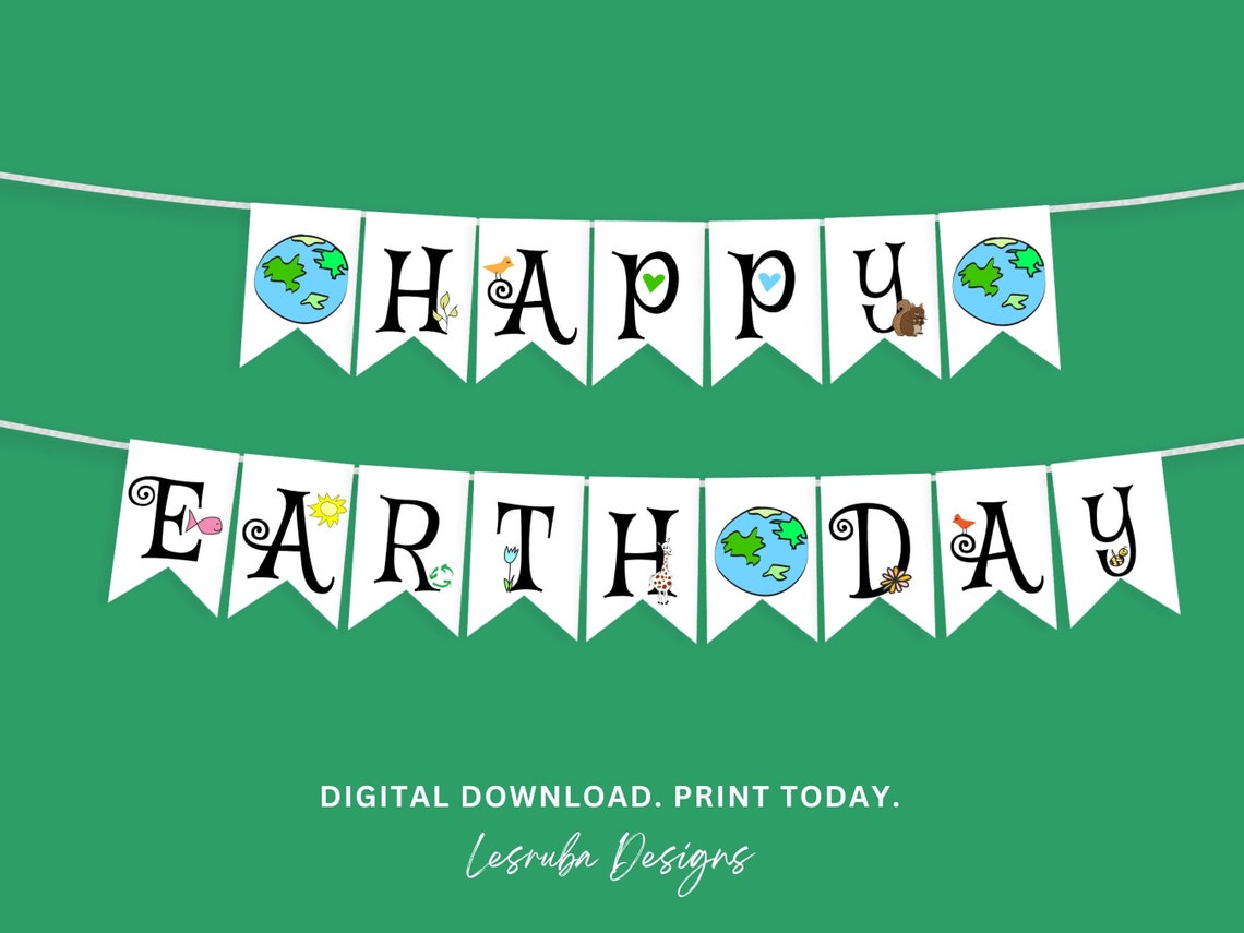 Earth Day Banner, Earth Day Sign Printable, Earth Day Classroom, School ...