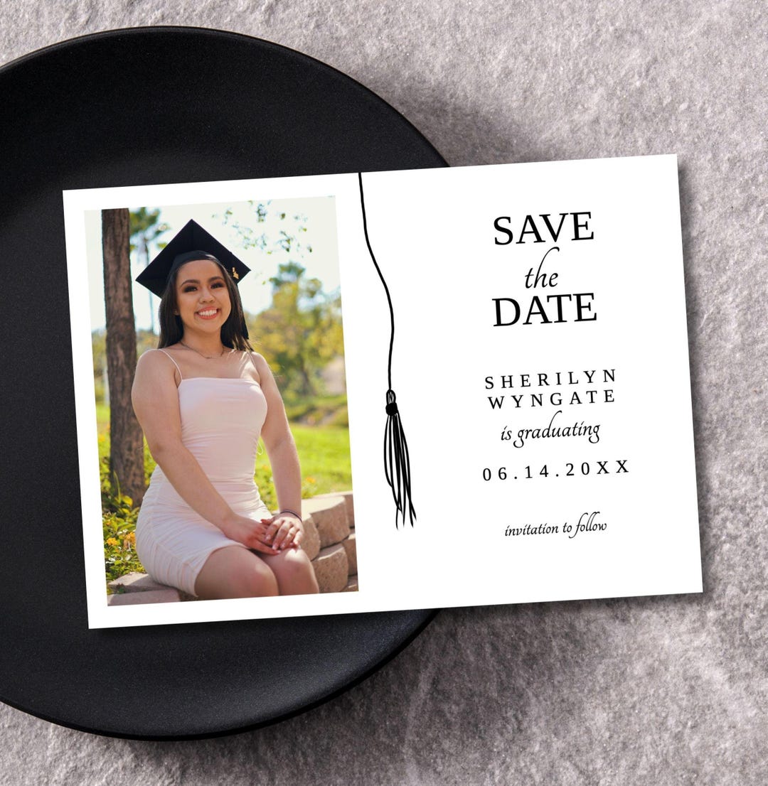 Graduation Save the Date, Photo Grad Party Save the Date, Editable ...