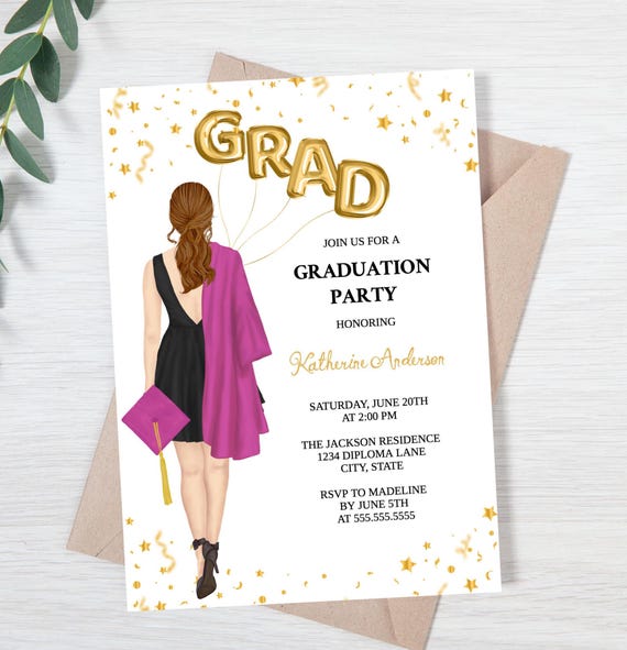 Female Graduation Invitations