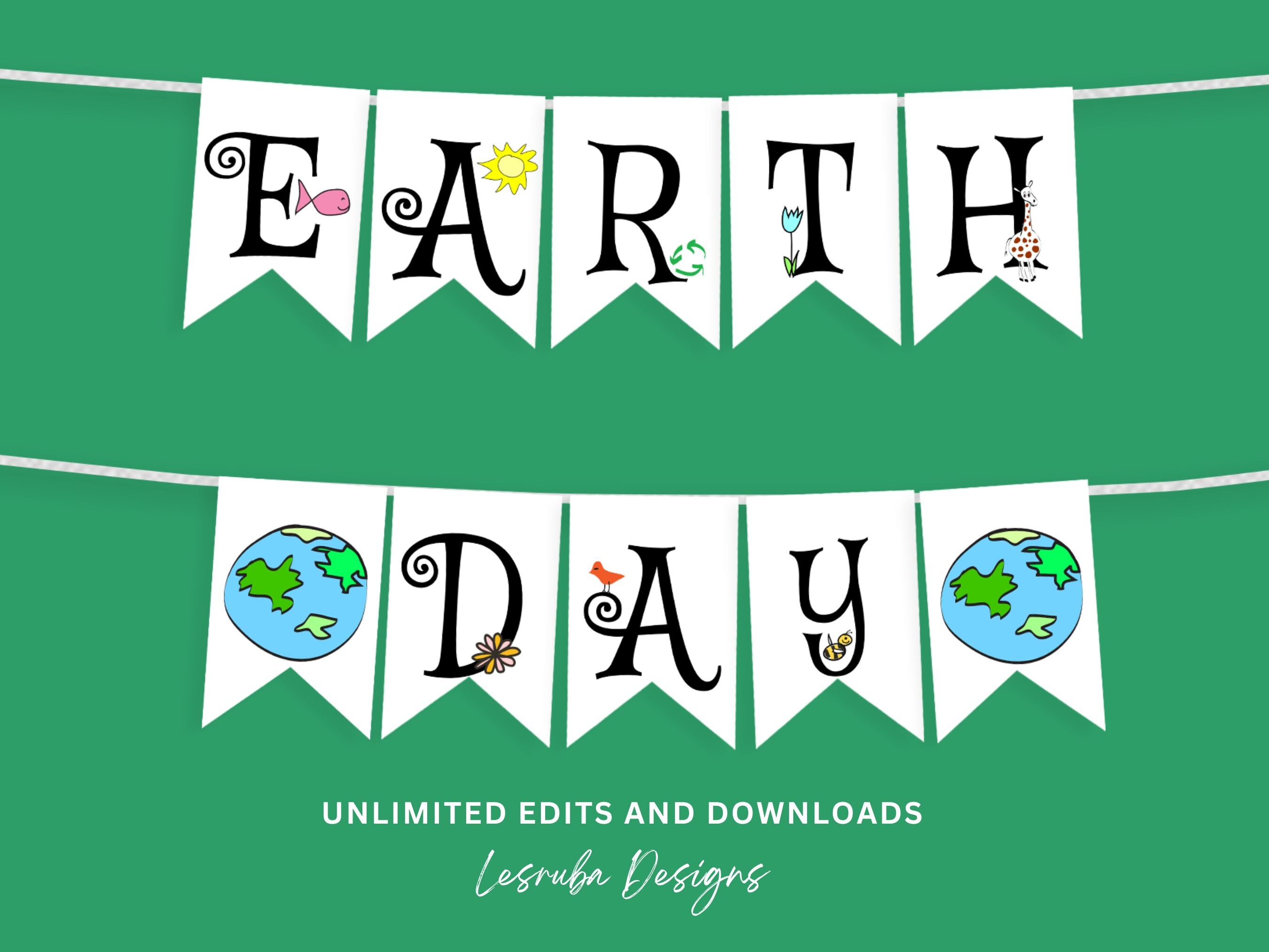Happy Earth Day Banner, Earth Day Sign Printable, Earth Day Classroom ...