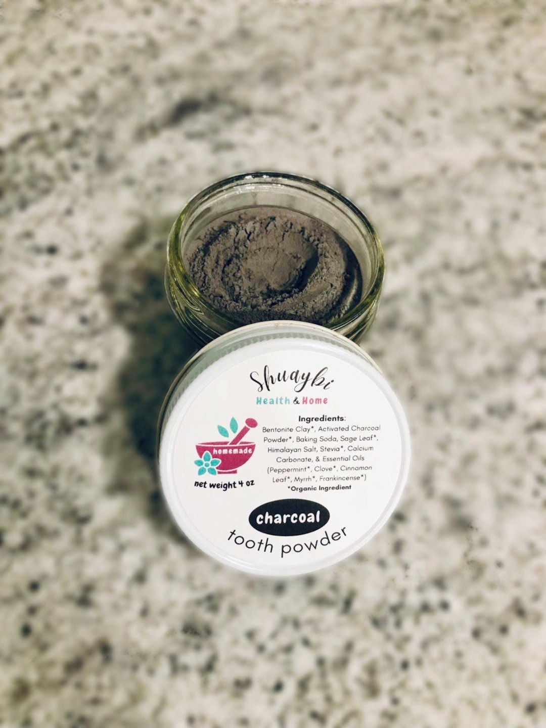 Organic Charcoal Tooth Powder, Remineralizing & Whitening, Alkaline ...