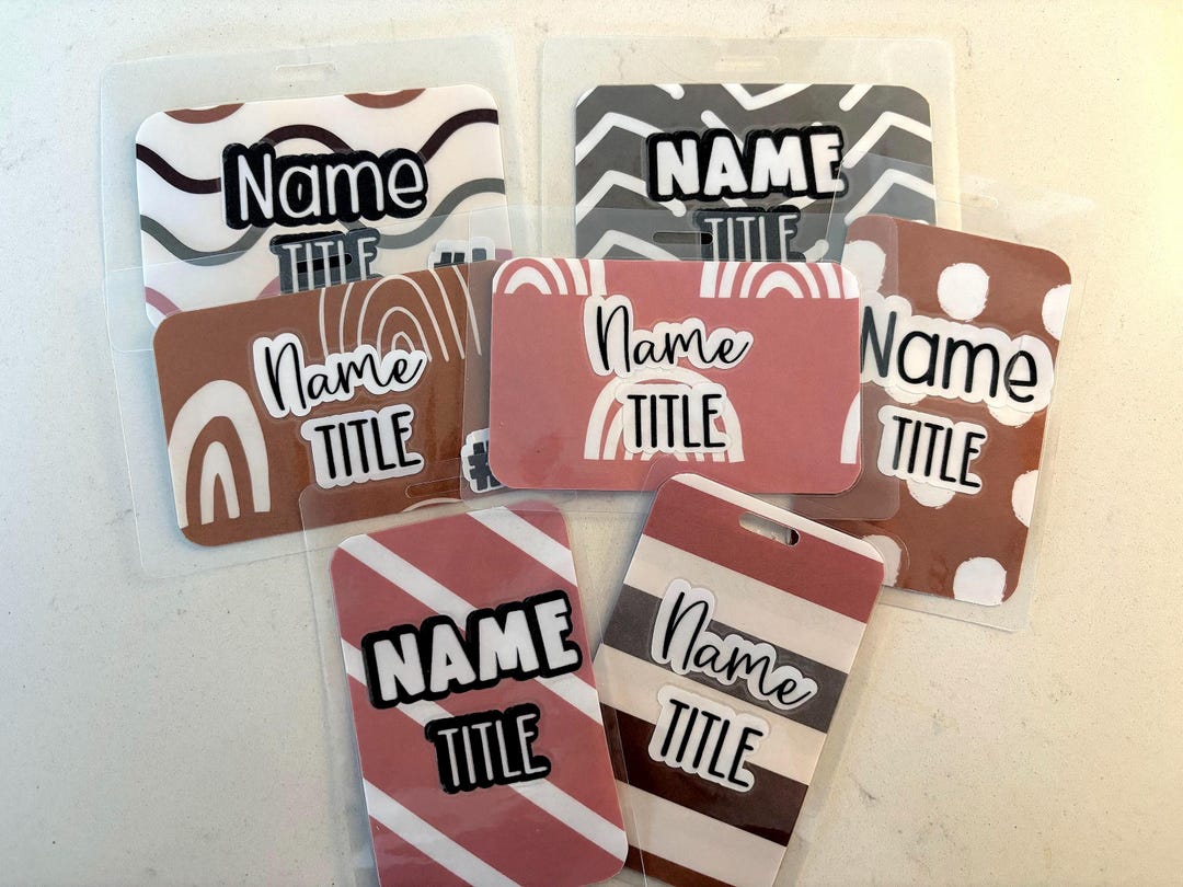 Personalized Boho Rainbow Badge Buddy - Teacher, Nurse Name Tag - Etsy