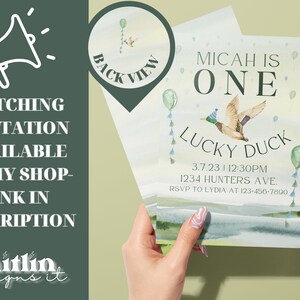 One Lucky Duck Birthday Sign, One Lucky Duck Decor, Duck Hunting ...