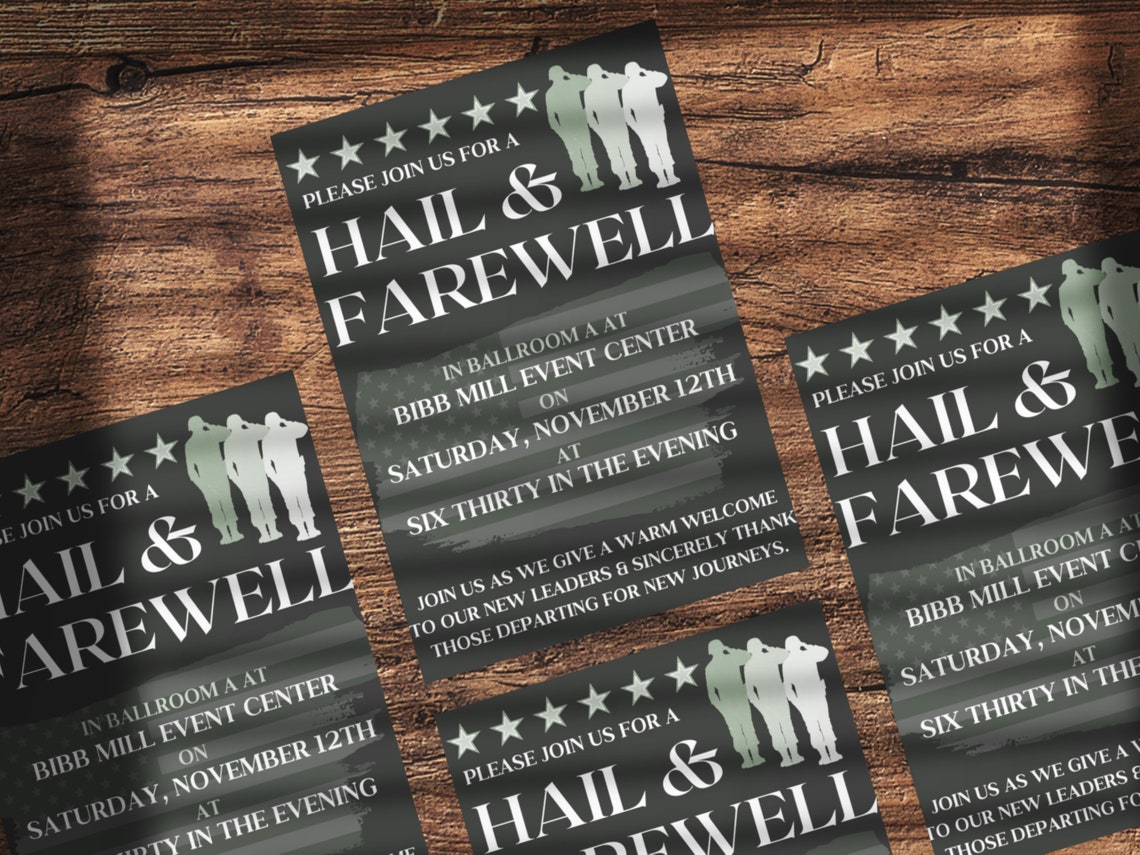 Military Hail and Farewell Invitation Military Farewell - Etsy