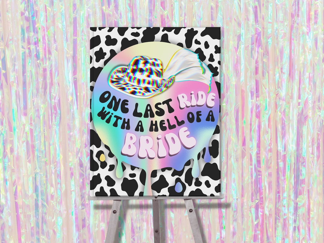 Space Cowgirl Bachelorette Decor - INSTANT DOWNLOAD - Unique Cow Print ...