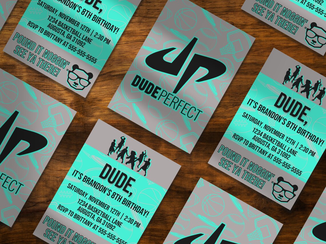 Dude Perfect Invitation Dude Perfect Birthday Dude Perfect - Etsy