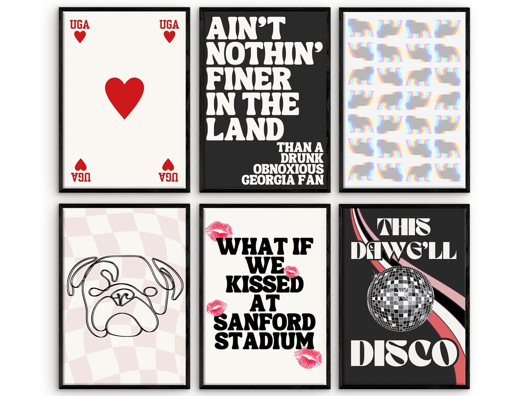 UGA Wall Art, UGA Dorm Decor, Printable Wall Art, Wall Art for Dorm ...