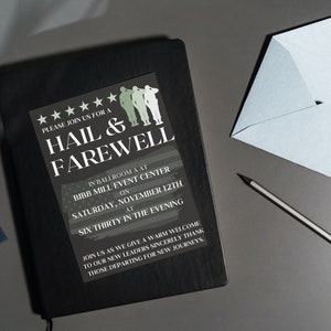 Military Hail and Farewell Invitation, Military Farewell Invite, Hail ...