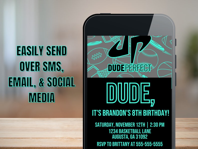 Dude Perfect E-invitation, Dude Perfect Birthday, Dude Perfect Party ...