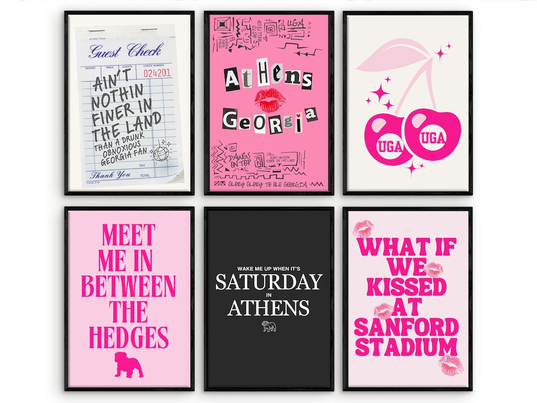 UGA Wall Art, UGA Dorm Decor, Printable Wall Art, Wall Art for Dorm ...