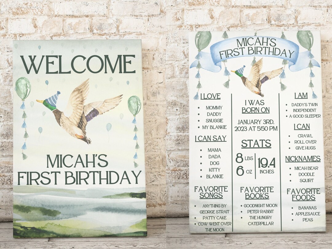 One Lucky Duck Milestone Sign, One Lucky Duck Welcome Sign, Duck ...