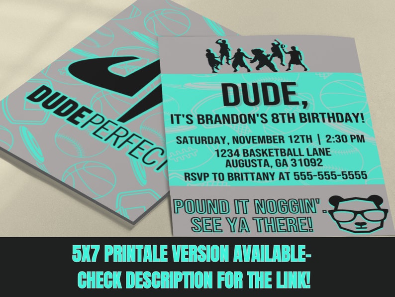 Dude Perfect E-invitation, Dude Perfect Birthday, Dude Perfect Party ...