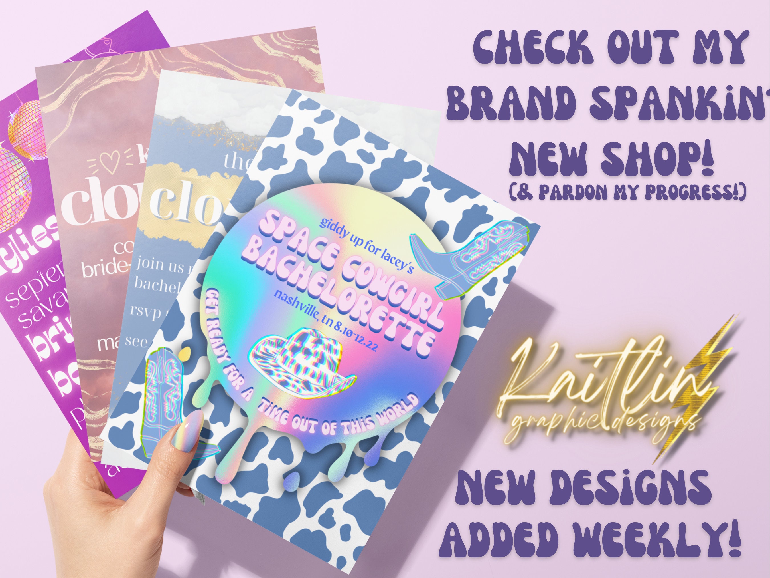 Space Cowgirl Bachelorette Decor INSTANT DOWNLOAD Unique Cow Print ...