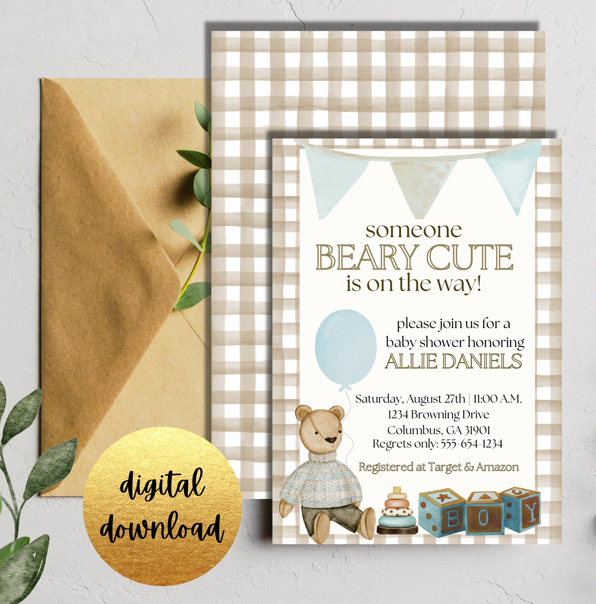 Cute Baby Boy Shower Invitations