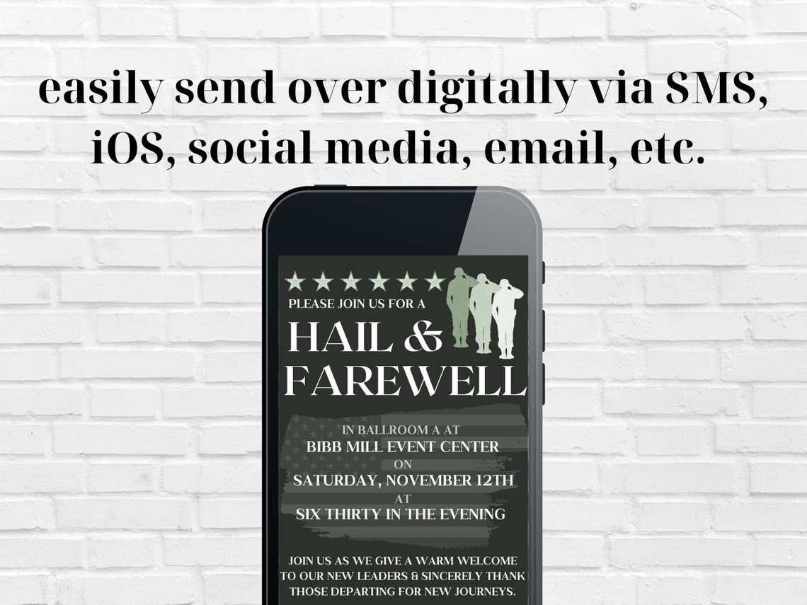 Military Hail and Farewell Invitation Military Farewell - Etsy
