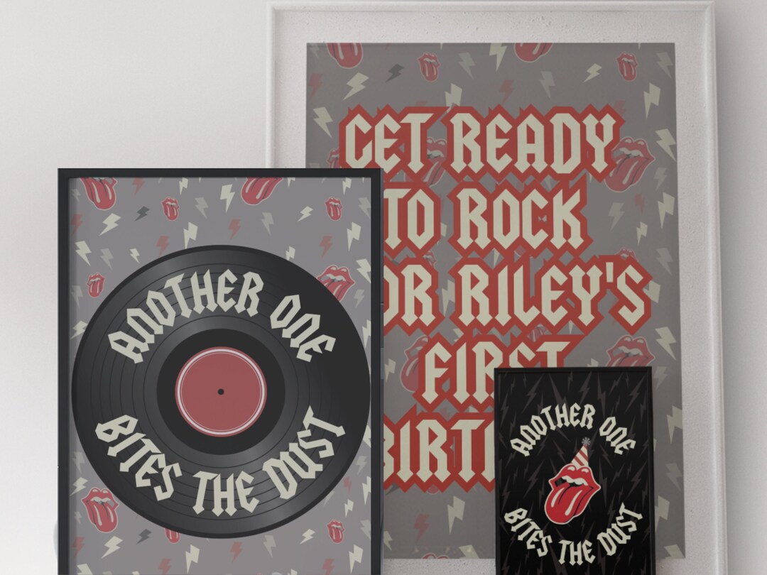 Another One Bites the Dust Decor, Rock and Roll Birthday Decorations ...